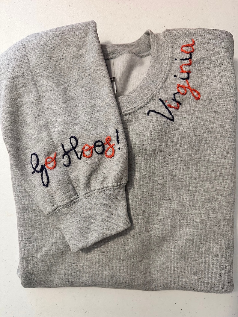 Hand Embroidered Fully Customizable Game Day Sweatshirt X Personalized ...