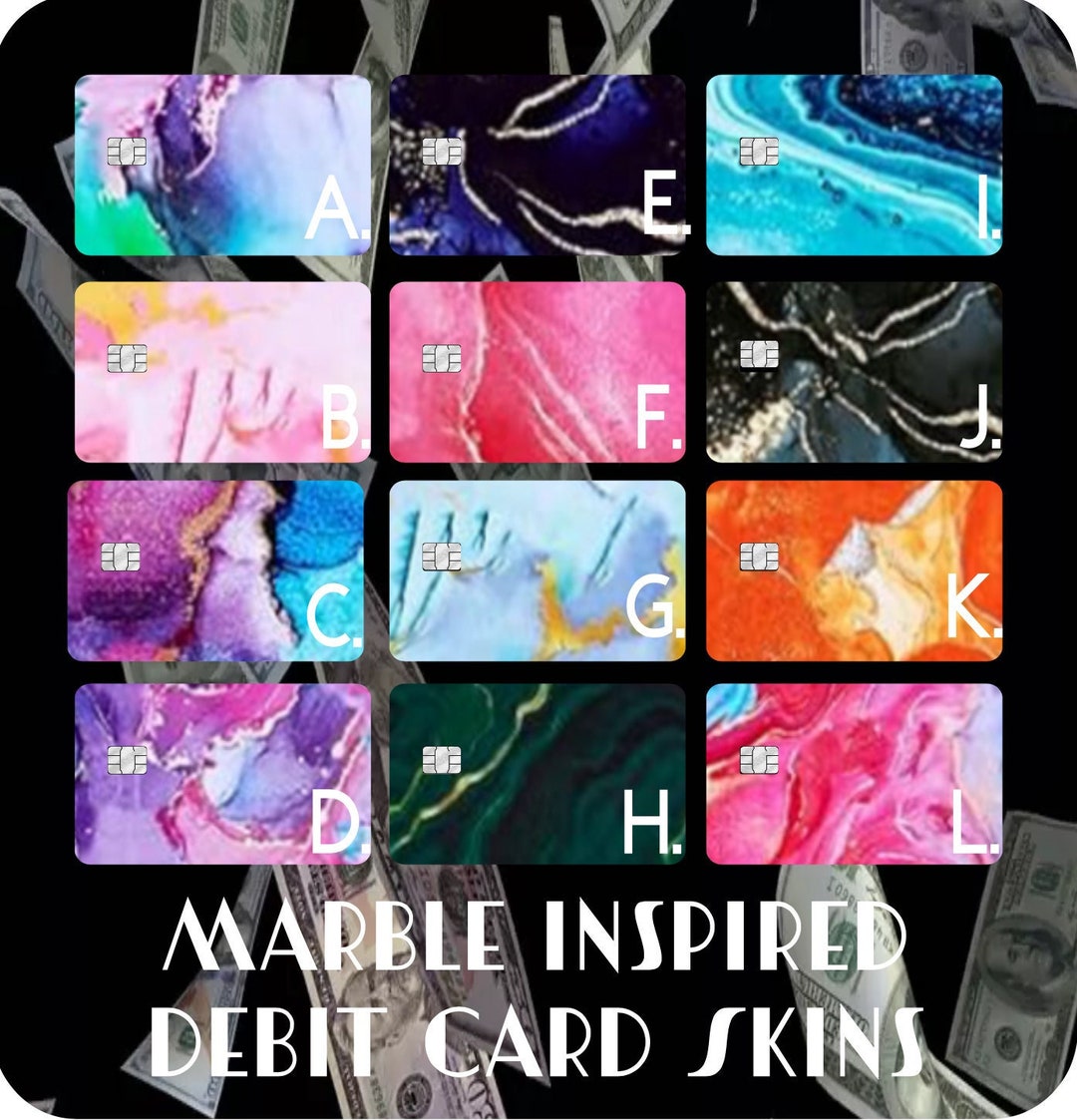 Marble Mastery: 2 Custom Debit/credit Card Skins With Marble Design ...
