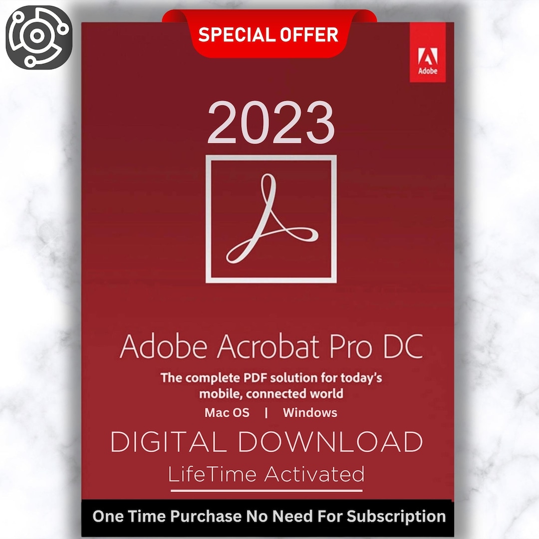 Adobe Acrobat Pro DC 2023 for Windows Unlimited One Time - Etsy Canada
