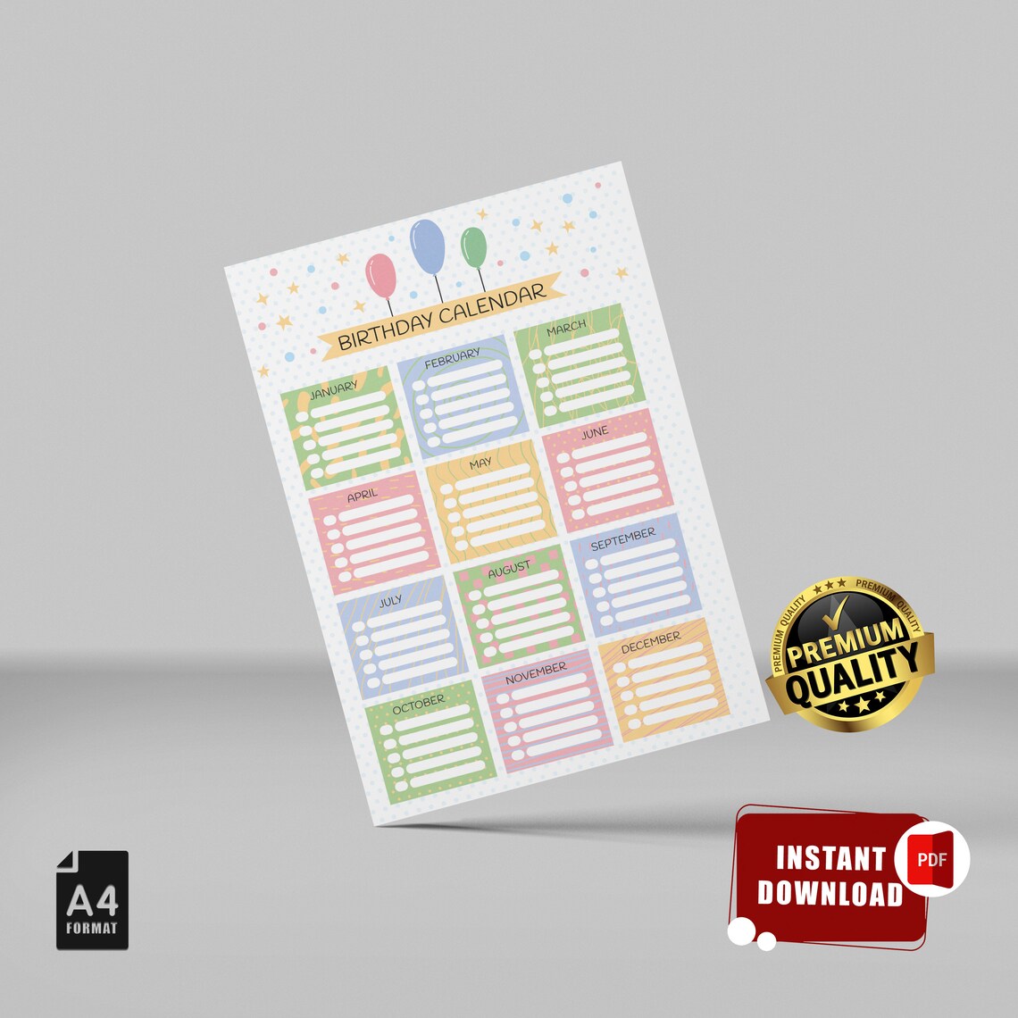 Digital Birthday Tracker, Birthday Calendar, Birthday Planner ...