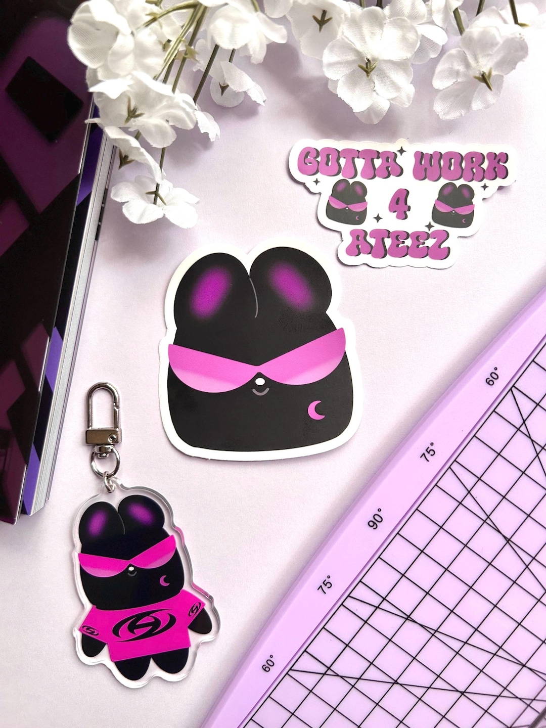 Ateez Atiny Bunny Kawaii Sticker - Etsy