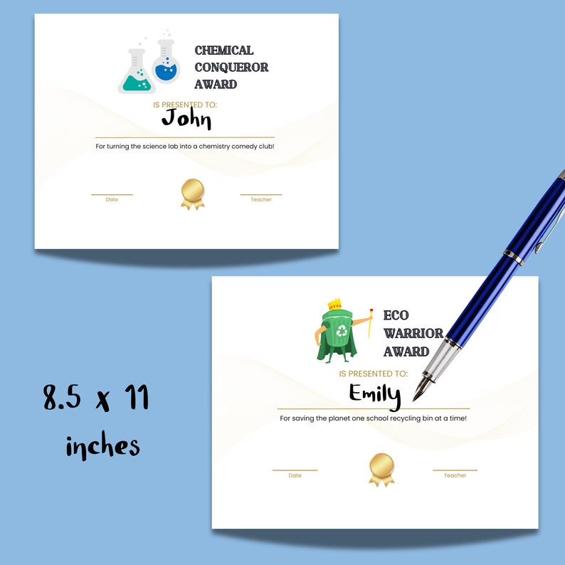 Funny Classroom Awards: 50+ Editable Certificates (canva) - Etsy