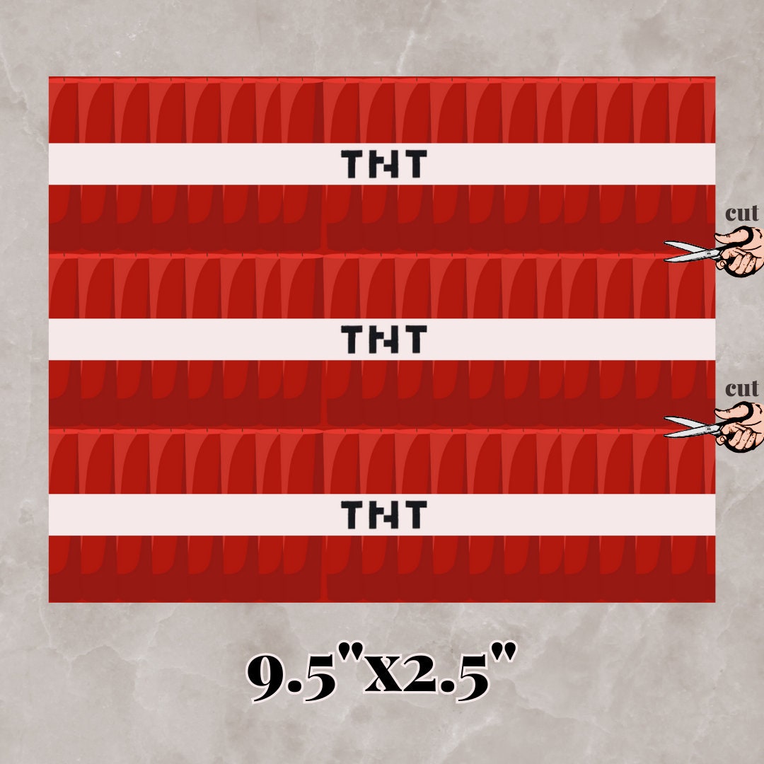 TNT Wrappers video Game Mine Theme Party Licorice Candy Template Labels ...