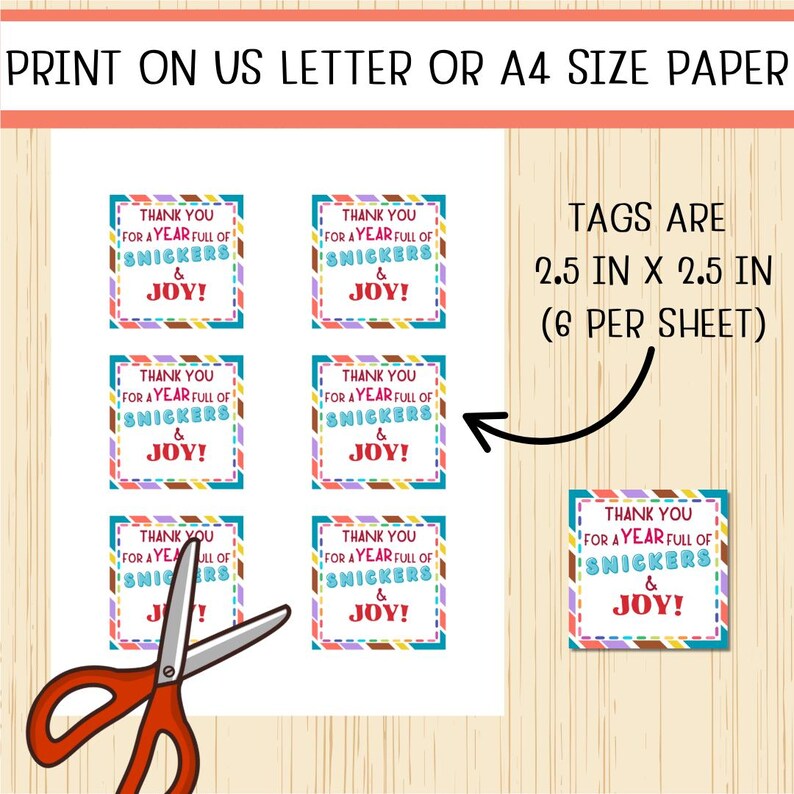Starburst Teacher Appreciation Gift Tag: Printable Candy Tags (digital ...