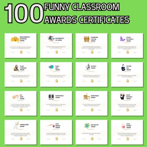Funny Classroom Awards Certificates Editable in Canva, End of School ...