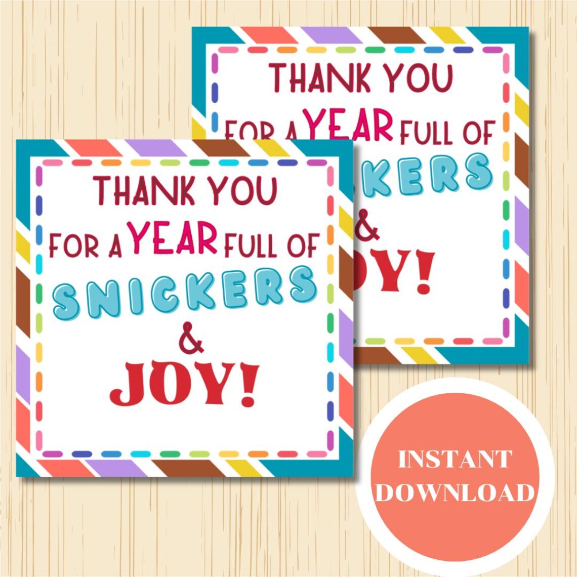 Starburst Teacher Appreciation Gift Tag: Printable Candy Tags (digital ...