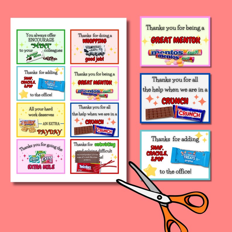 Employee Appreciation Tags | Candy Bar Gift Tag | Treat Tags | Employee ...