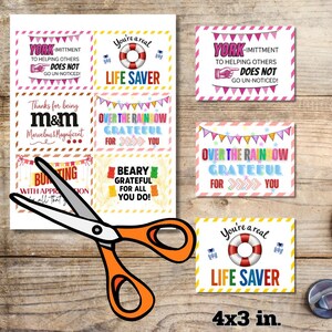 Nurse Appreciation Candy Grams: Printable Thank You Tags (PDF) - Etsy