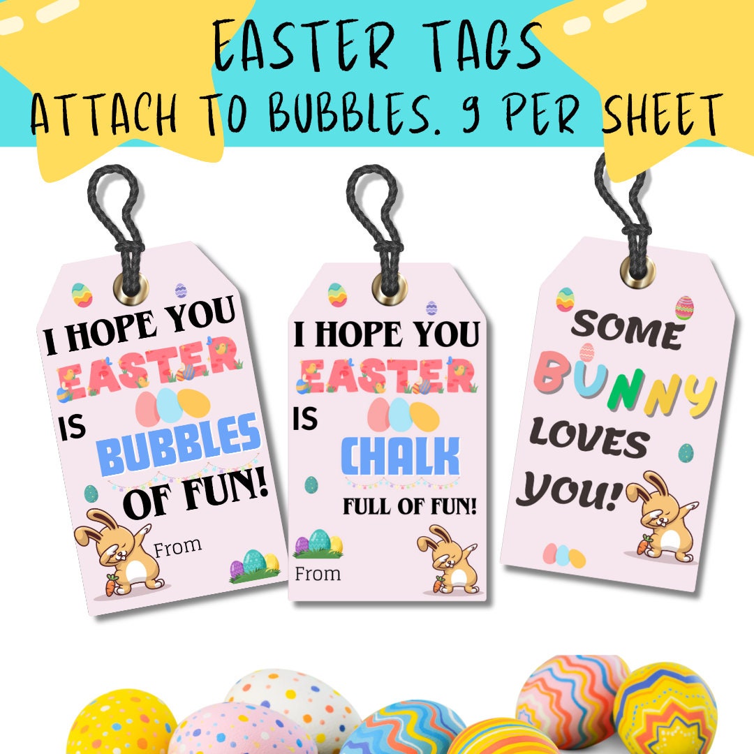 Easter Gift Tags Bubbles Gift Tag,easter Bubbles Gift,easter Gift Tag ...