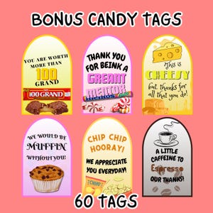 Employee Appreciation Tags | Candy Bar Gift Tag | Treat Tags | Employee ...