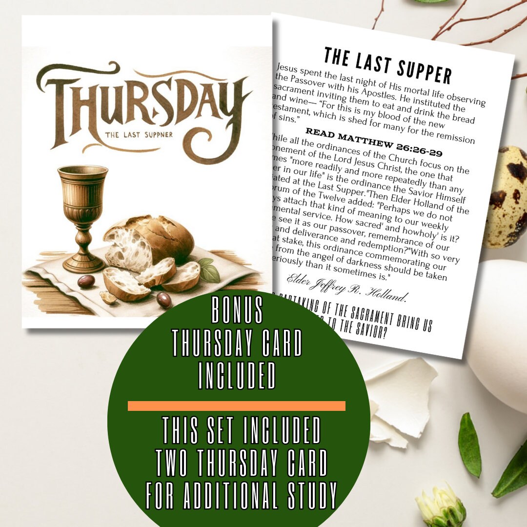 LDS Holy Week Study Cards | Printable Easter Story | LDS Easter Advent ...