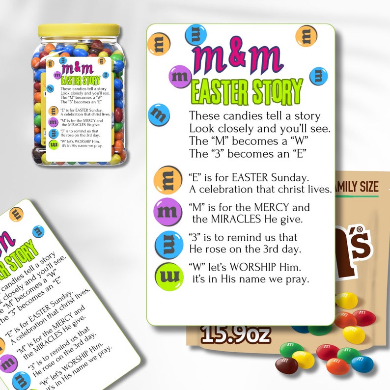 M&m Easter Story | Easter Poem | Printable Easter Tag | Christian ...