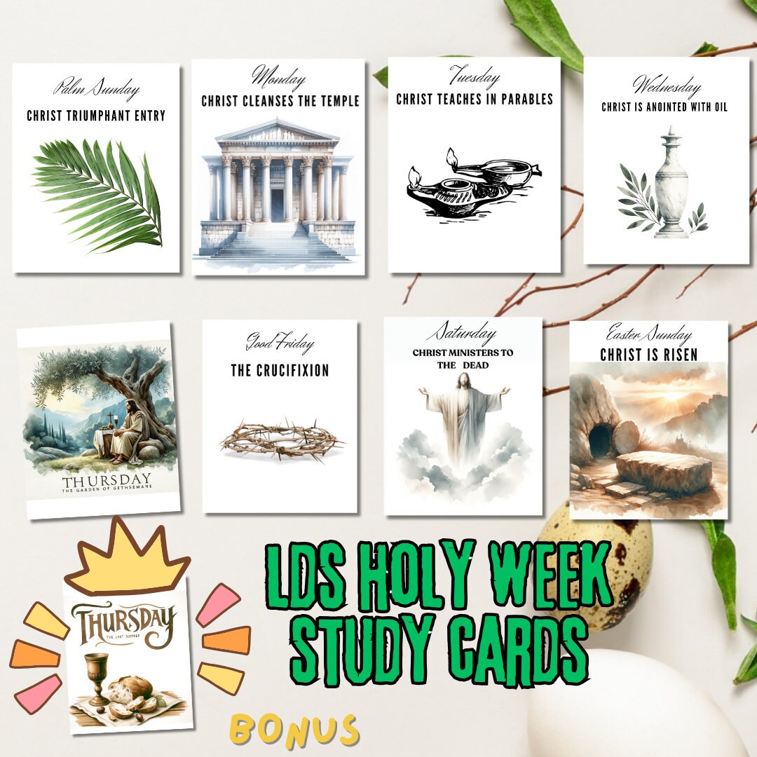 LDS Holy Week Study Cards | Printable Easter Story | LDS Easter Advent ...