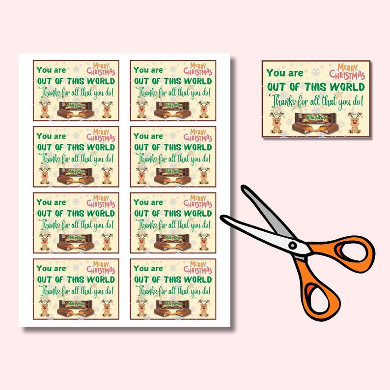 10 Christmas Candy Gift Tags | Employee Appreciation Tags | Candy Bar ...