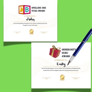 Funny Classroom Awards Certificates Editable in Canva, End of School ...