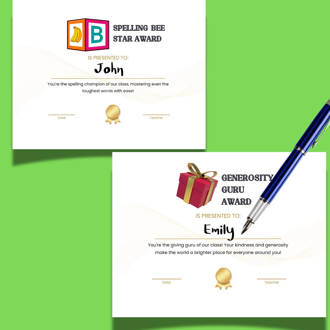 Funny Classroom Awards Certificates Editable in Canva, End of School ...