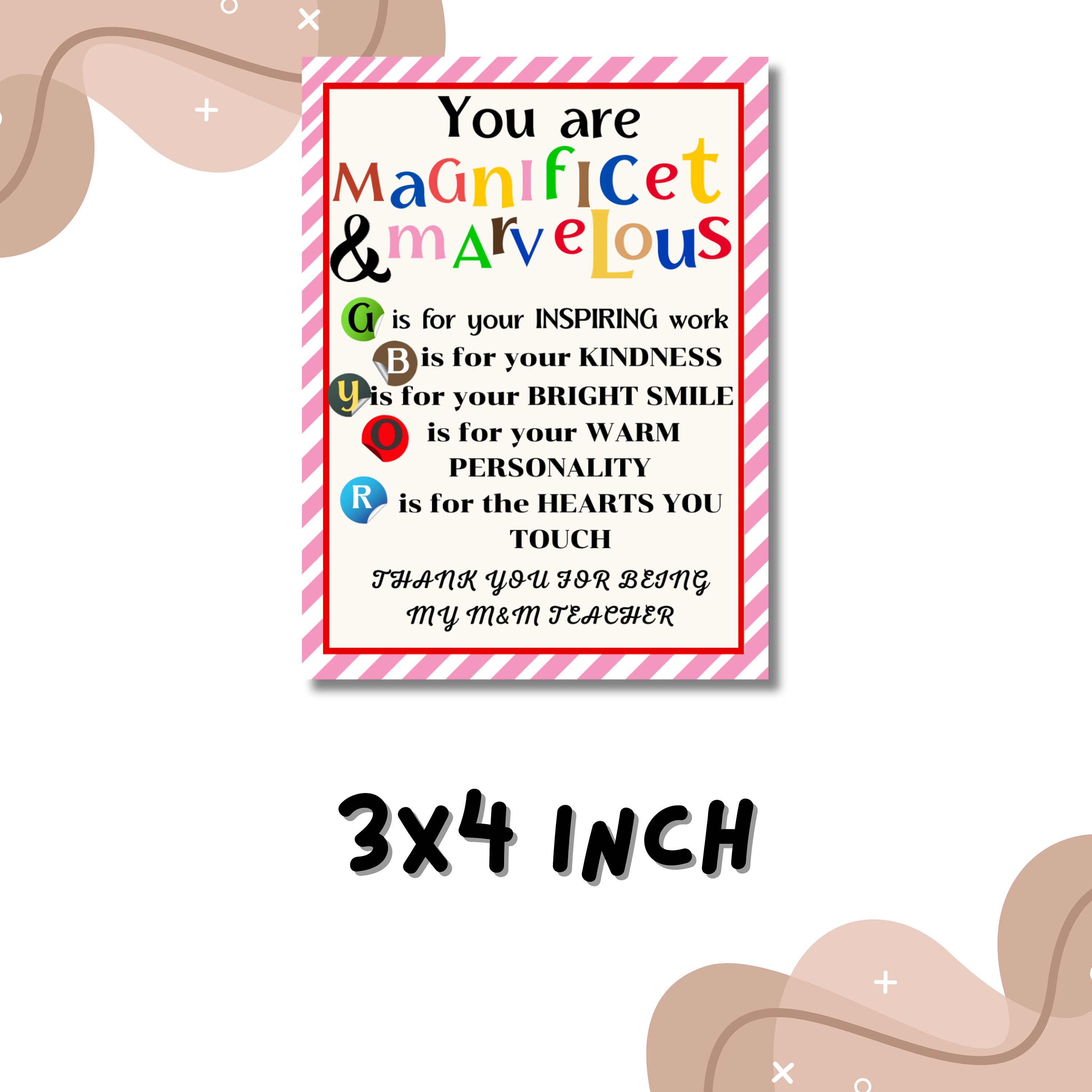 Employee Teacher Appreciation.candy Appreciation Tag.printable Tags ...