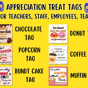 Appreciation Tags Bundle, Thank You Tags, Employee Appreciation Staff ...