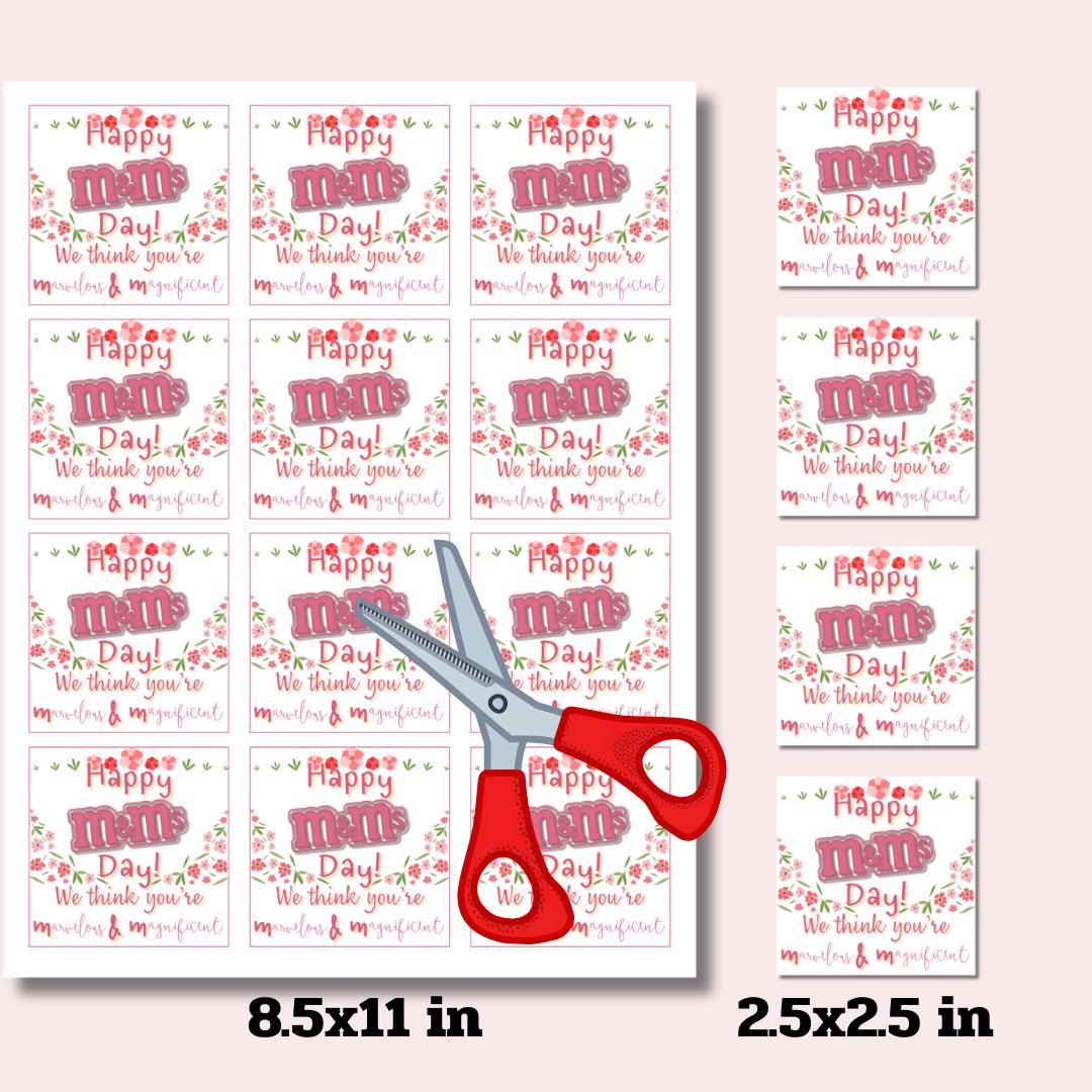 INSTANT DOWNLOAD Mother's Day Cards Printable Tags M&ms Gifts Favors ...