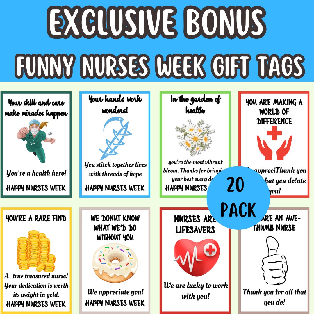 Nurse Appreciation Candy Bar Gift Tags: Funny Thank You Gifts (digital ...