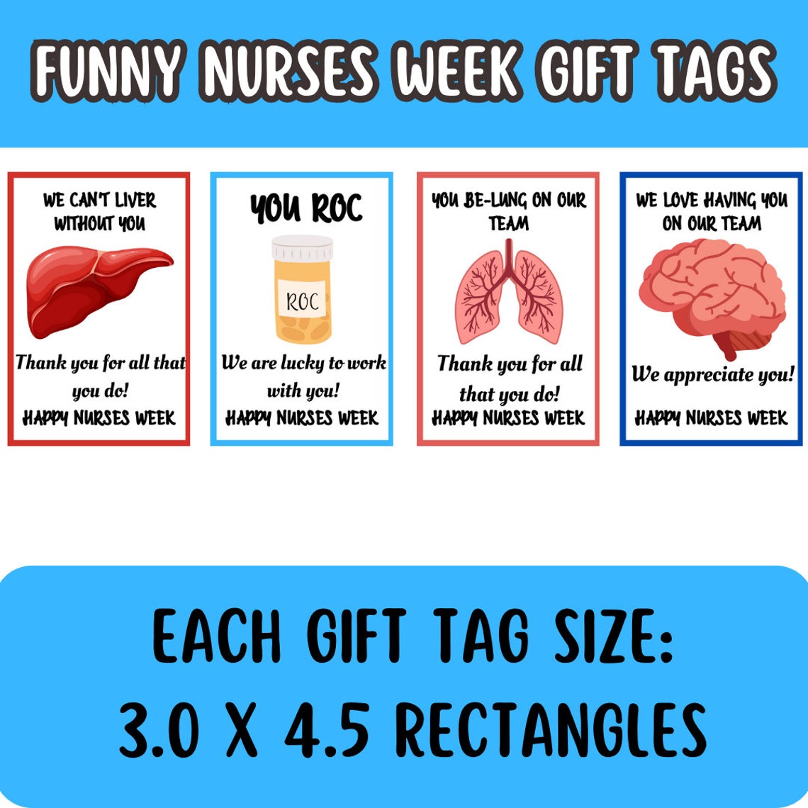 Nurses Week Printable Gift Tag Bundle, Nurses Week Gifts, Nurse ...