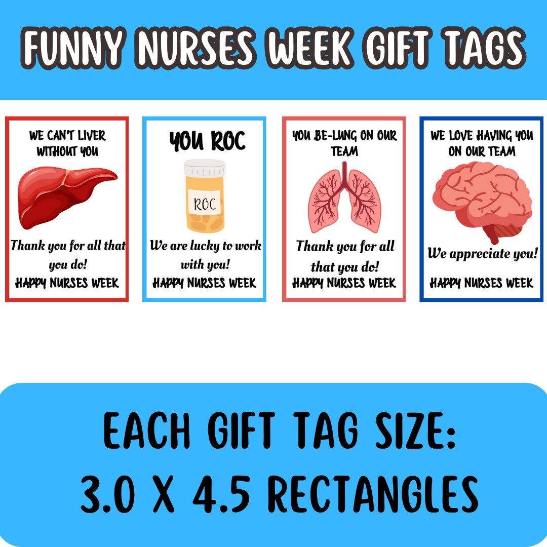 Nurses Week Printable Gift Tag Bundle, Nurses Week Gifts, Nurse ...