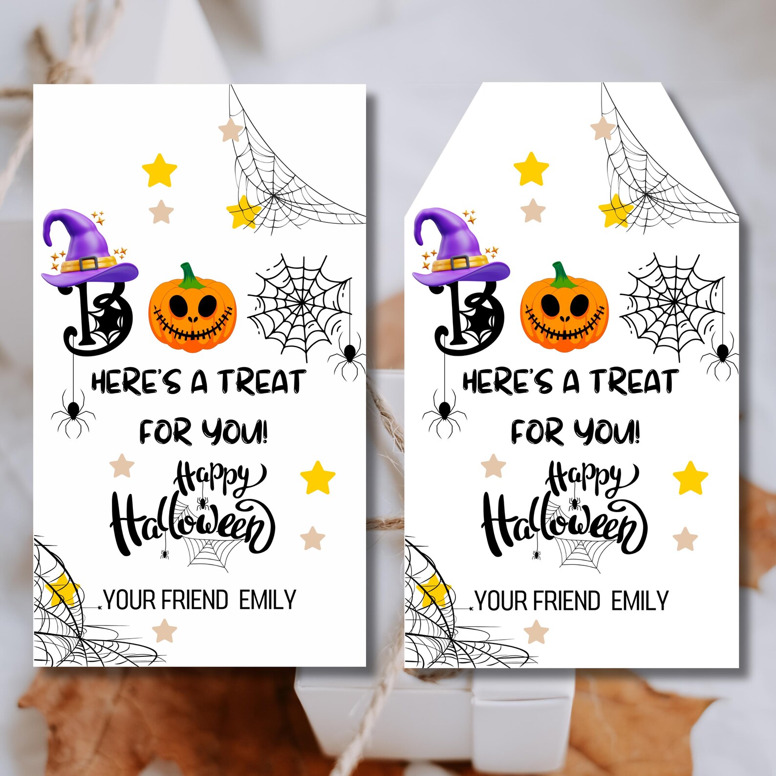 Editable Halloween Favor Tags Boo Gift Tag Costume Party Trick or Treat ...