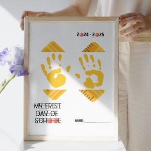 First Day of School Handprint Craft | Back to School Printable | Memory ...