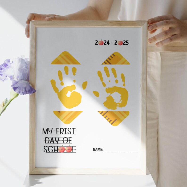 First Day of School Handprint Craft Back to School Printable Memory ...