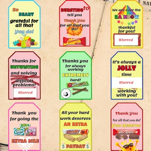Employee Appreciation Candy Bar Gift Tags (digital Download) - Etsy