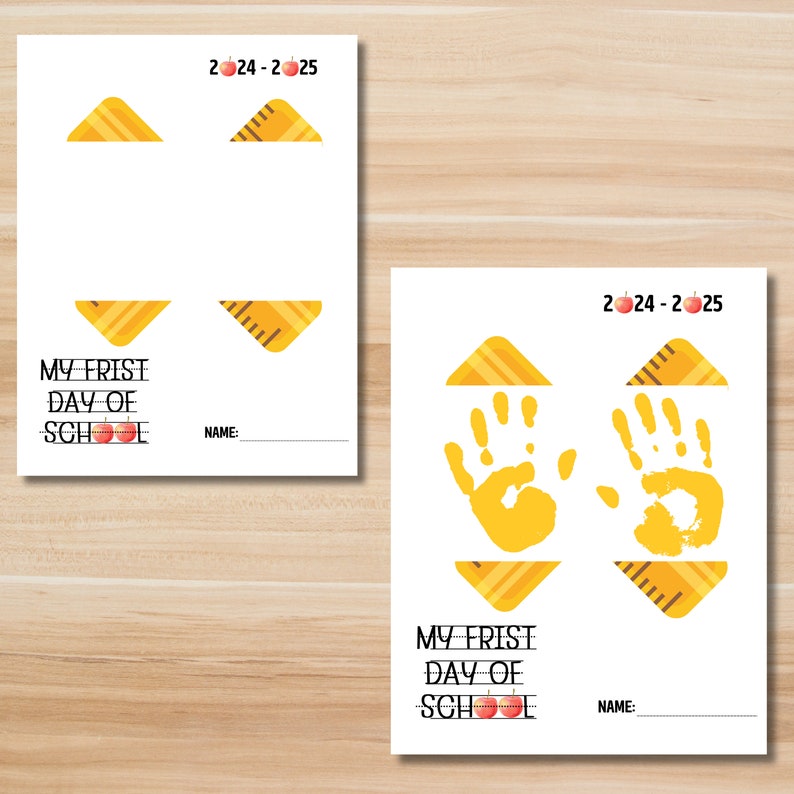 First Day of School Handprint Craft Back to School Printable Memory ...