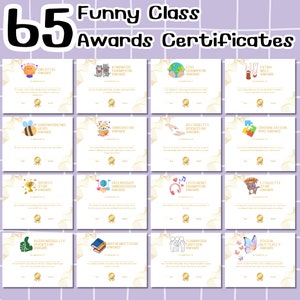 Funny Class Awards Certificates: 65+ End of Year Student Awards ...