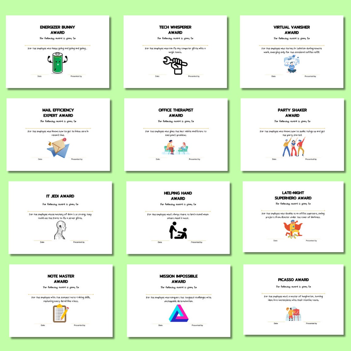 Funny Employee Appreciation Awards: 50 Printable Certificates (editable ...