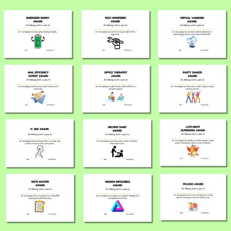 Funny Employee Appreciation Awards: 50 Printable Certificates (editable ...
