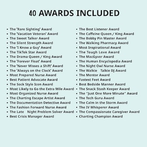Funny Nurse Appreciation Awards: 40 Printable Certificates (editable ...