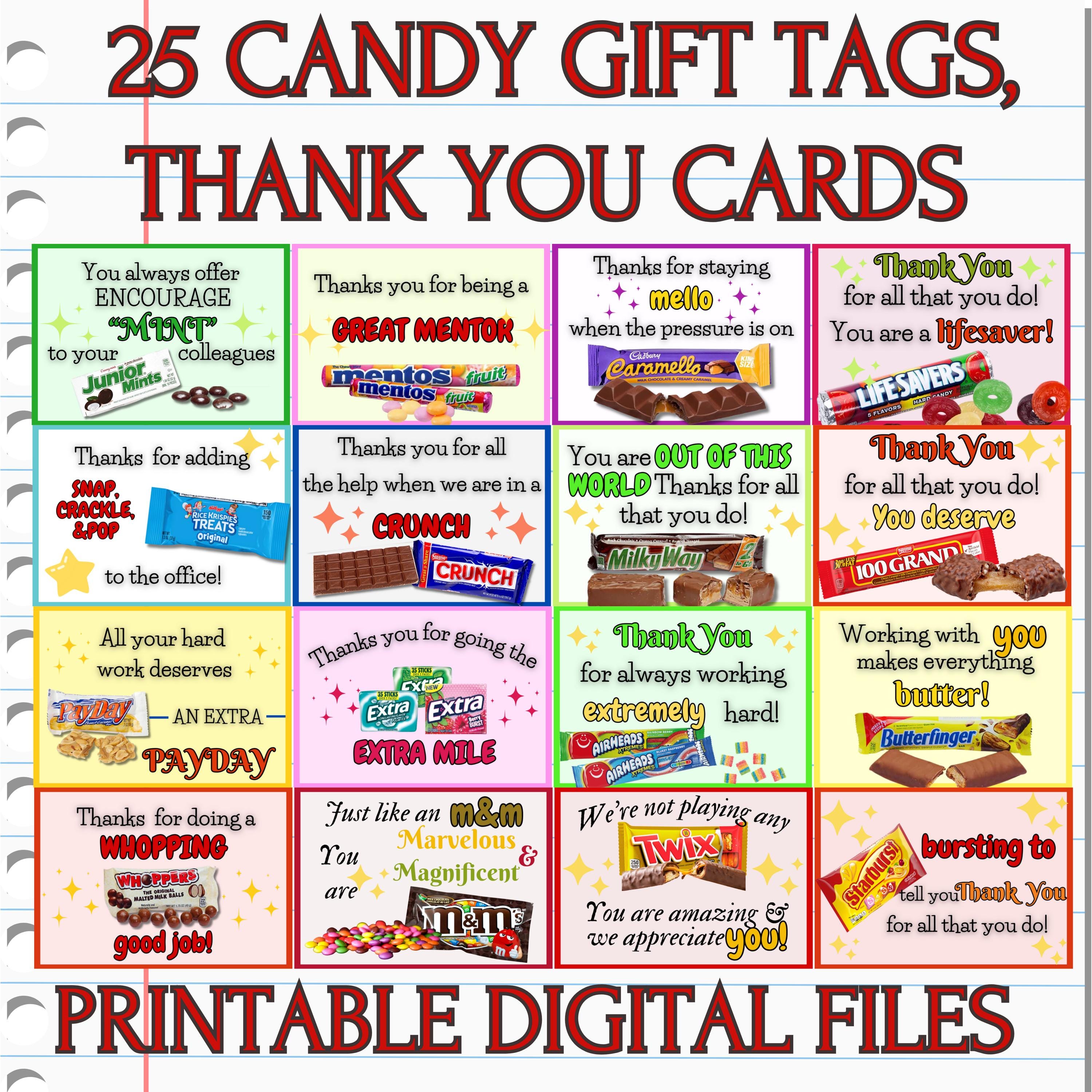 Employee Appreciation Sayings Using Candy