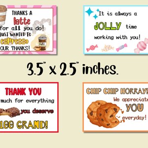 Employee Appreciation Gift Tags: Candy Bar Thank You Notes (PDF) - Etsy
