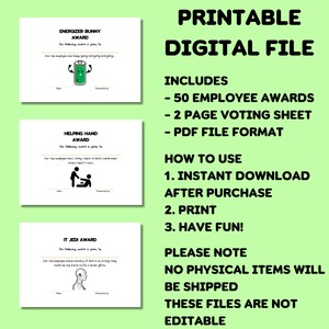 Funny Employee Appreciation Awards: 50 Printable Certificates (editable ...