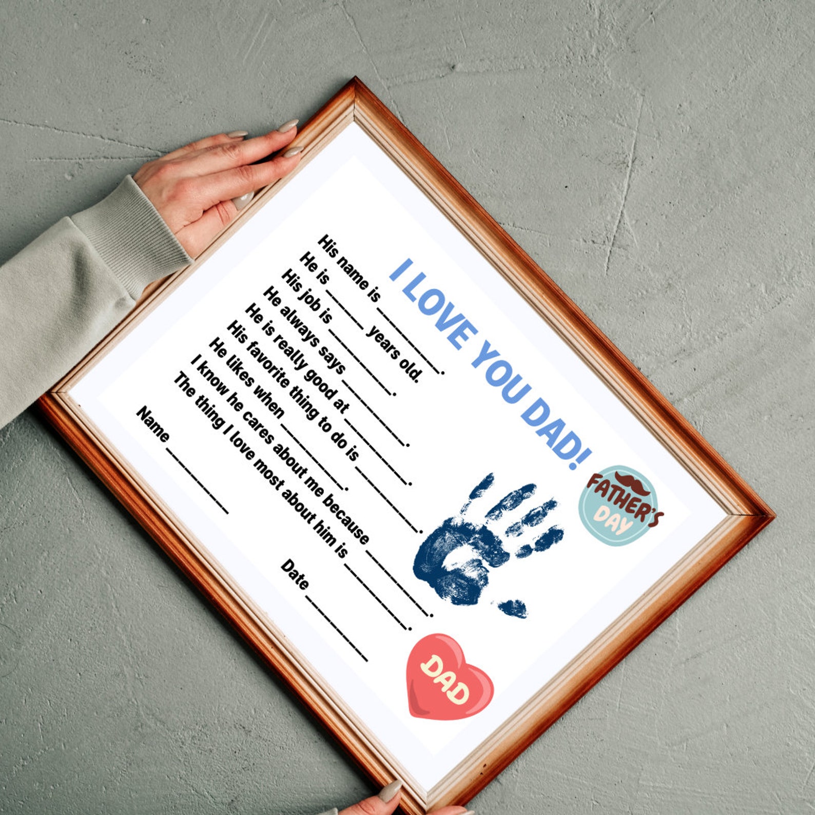 Fathers Day Handprint Craft | Fathers Day Craft | Fathers Day Art ...