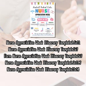 Nurse Appreciation Week Itinerary Template: Medical Staff Events (canva ...