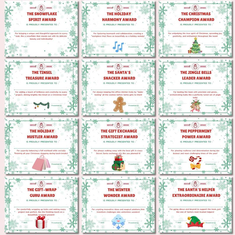 45 Funny Christmas Employee Award Certificates: Editable Canva Template ...