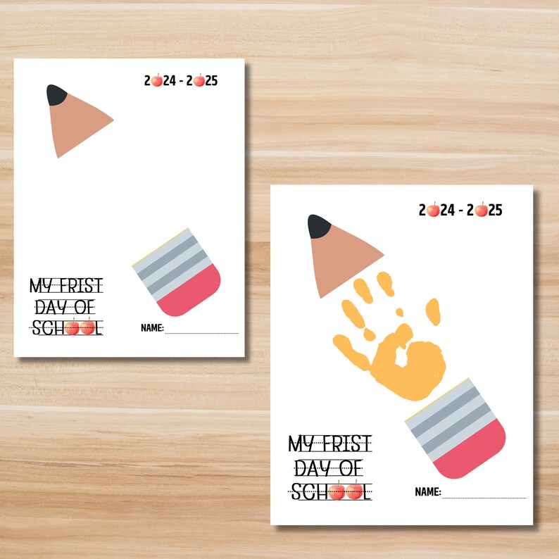 First Day of School Handprint Craft Back to School Printable Memory ...