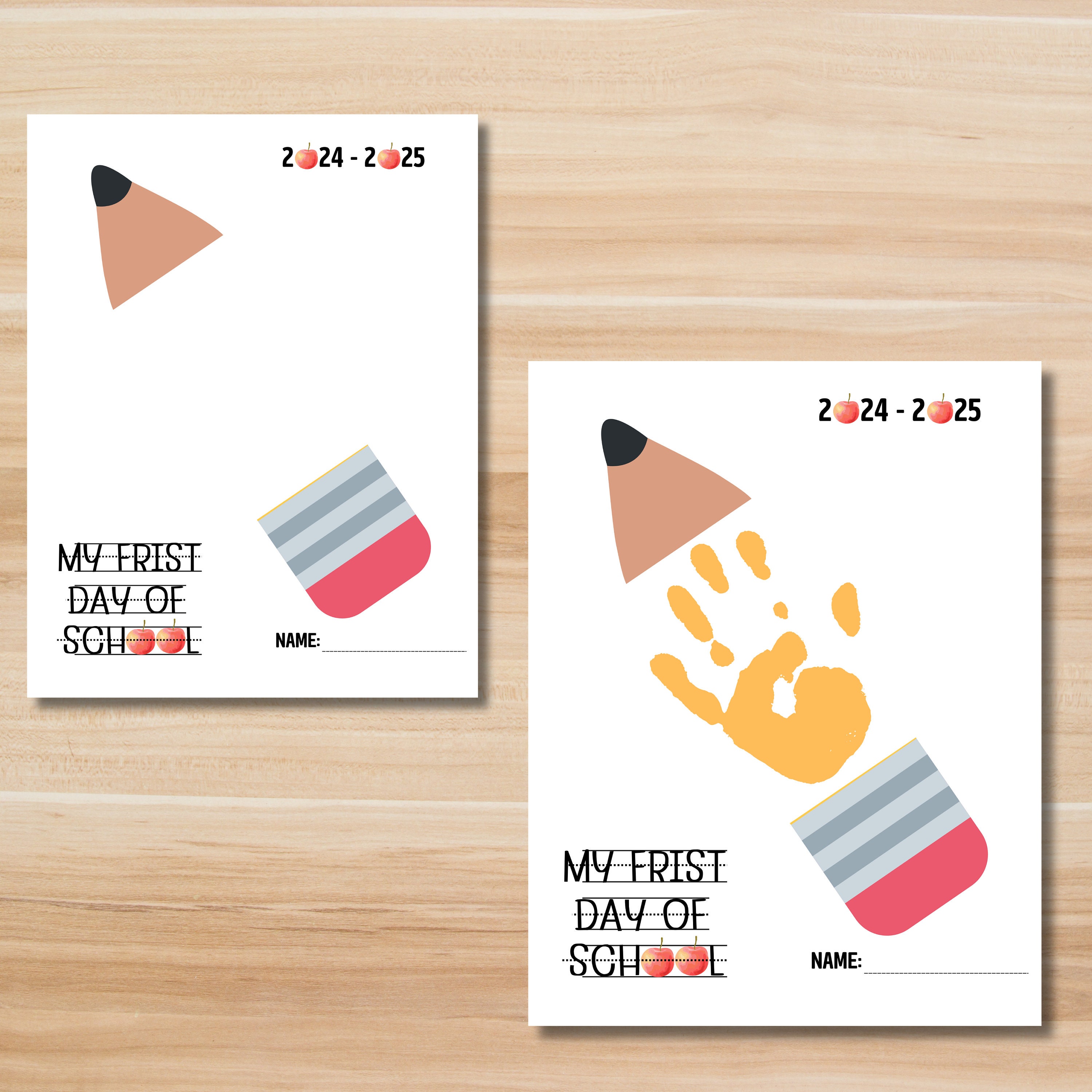 First Day of School Handprint Craft Back to School Printable Memory ...