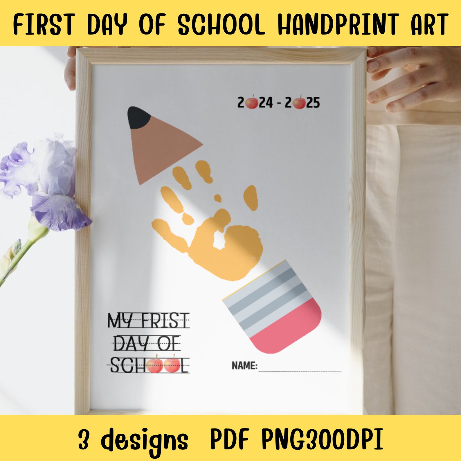 First Day of School Handprint Craft Back to School Printable Memory ...