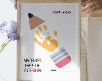 First Day of School Handprint Craft Back to School Printable Memory ...