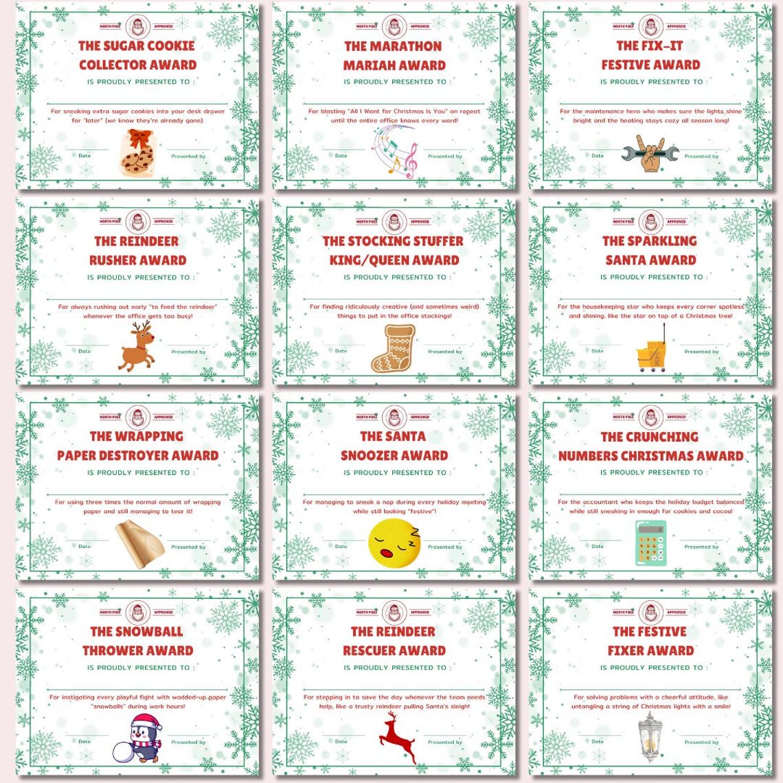 45 Funny Christmas Awards for Employees, Certificates Editable in Canva ...
