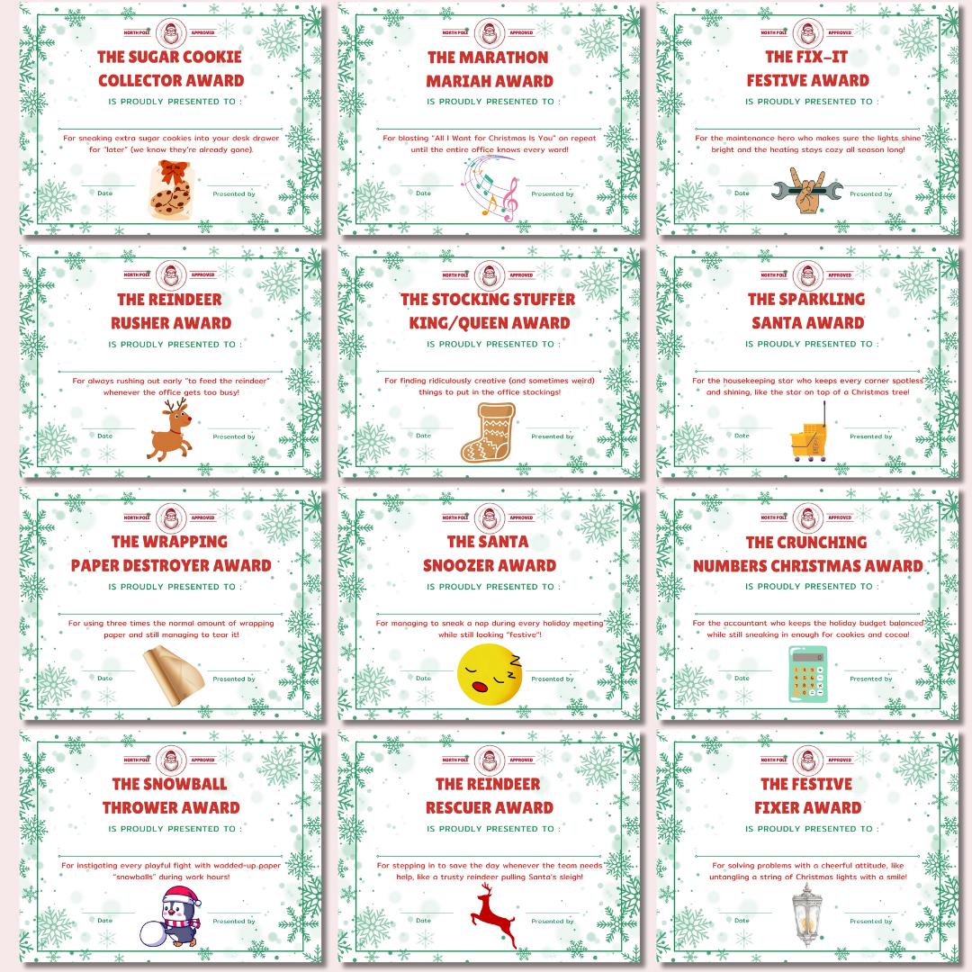 45 Funny Christmas Awards for Employees, Certificates Editable in Canva ...