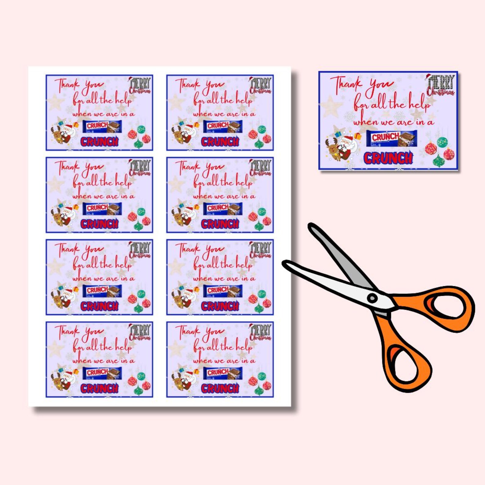 10 Christmas Candy Gift Tags | Employee Appreciation Tags | Candy Bar ...