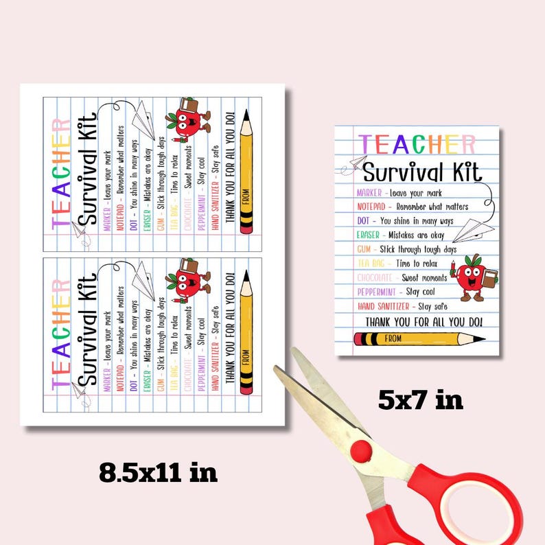 EDITABLE Teacher Survival Kit, First Day of School Gift Tag, Back to ...