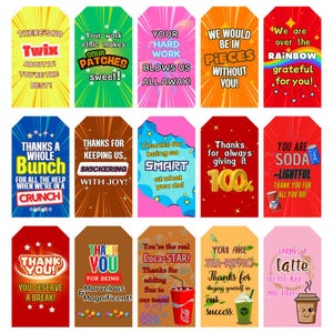 35 Employee Appreciation Sweet Treat Gift Tags (digital Download) - Etsy
